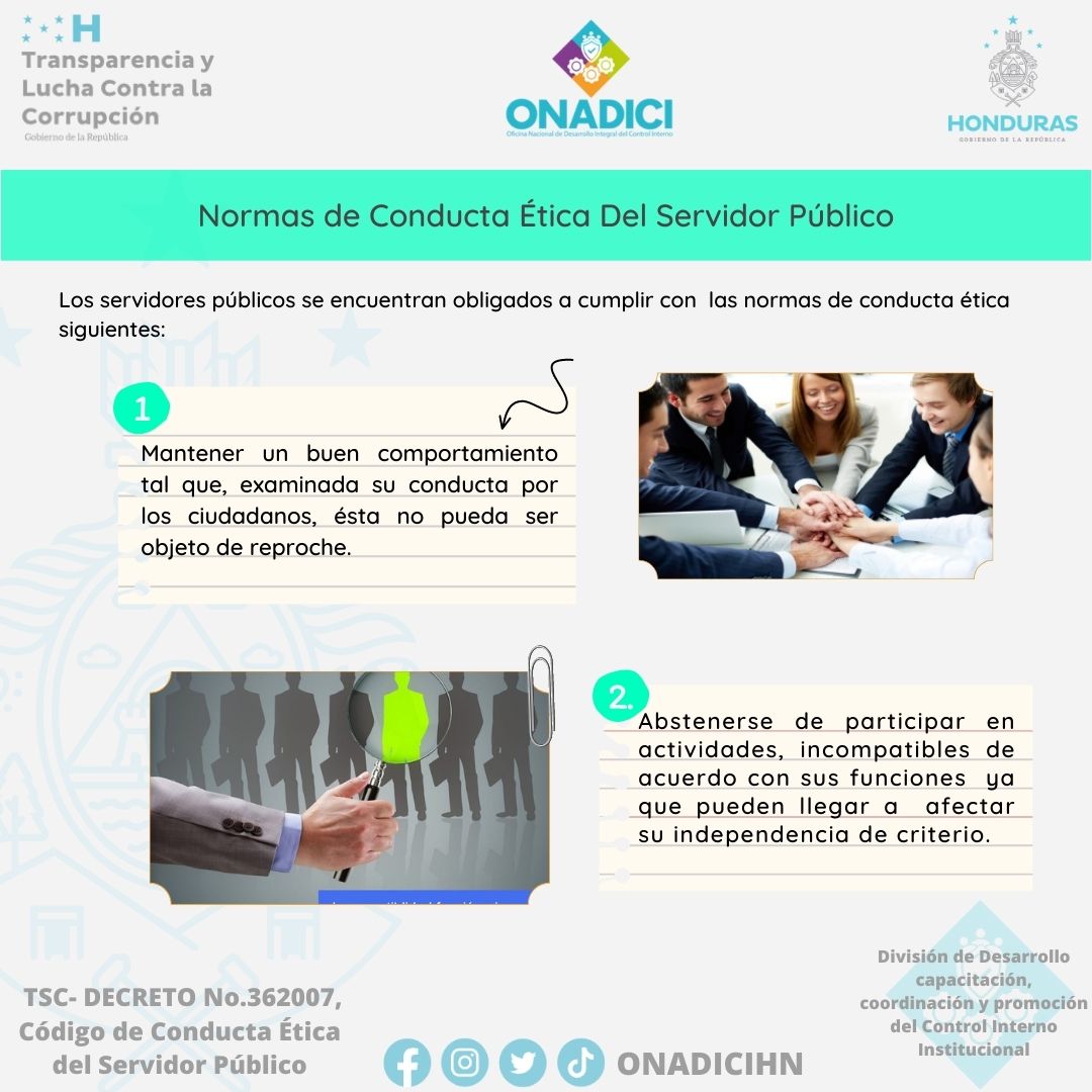 Normas de Conducta Ética del Servidor Público Parte 3 – ONADICI